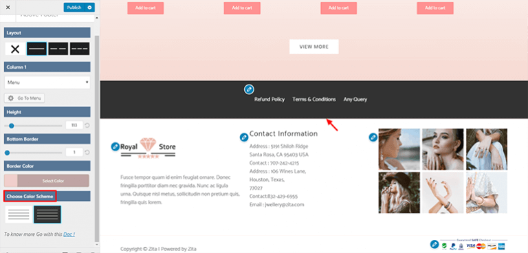 Above footer - Zita Fully Customizable WordPress Theme